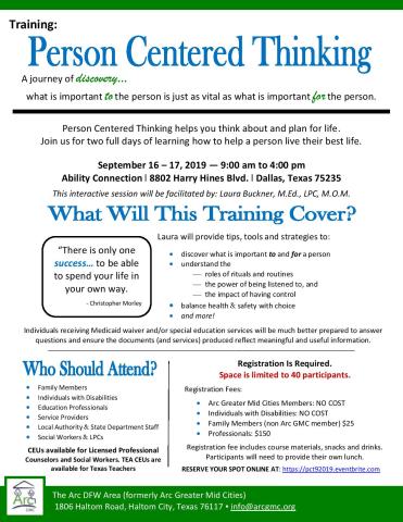 Person-Centered Thinking Training | Texas Center for Disabilities